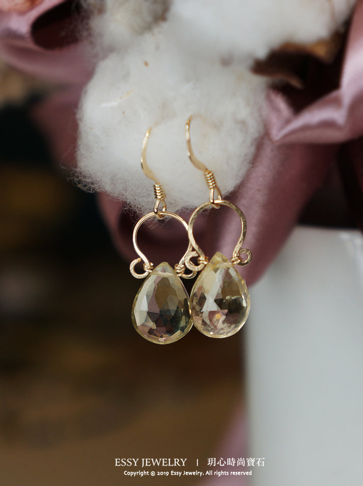 造型｜閃亮金黃綠柱石耳環 – Essy Jewelry